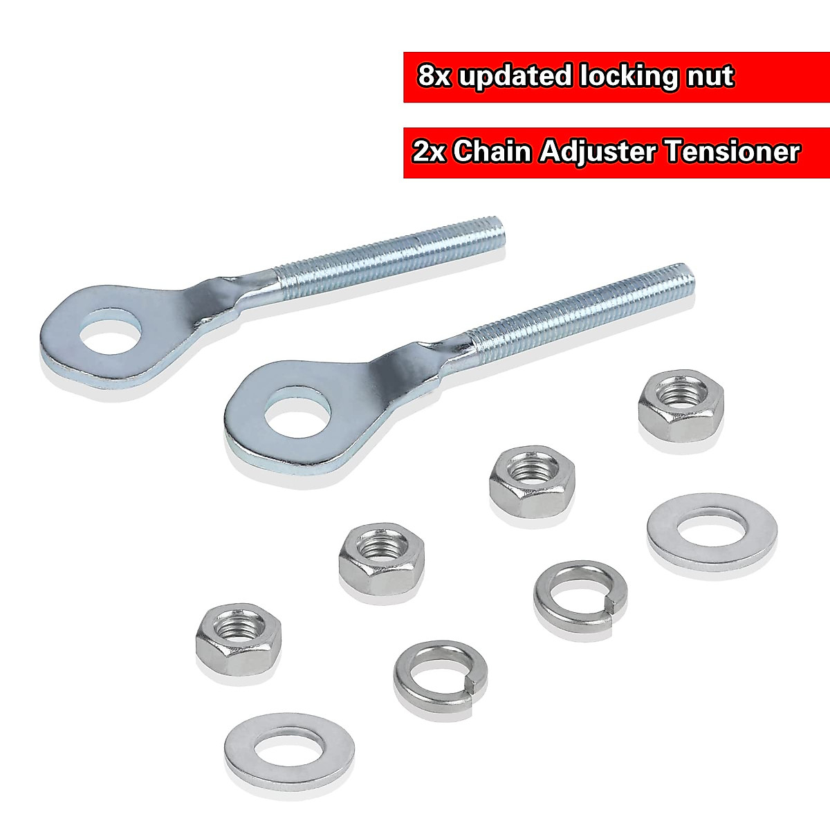 FLYPIG 0.4" 12MM Chain Axle Adjuster Tensioner for 50CC 70CC 90CC 110CC 125CC ATV Quad Dirt Bike Taotao Buyang Coolsport Kazuma Sunl Roketa CRF50 CRF70 CT70 XL75 XR50 XR70 XR80 XR100 Z50R Z50A Z50