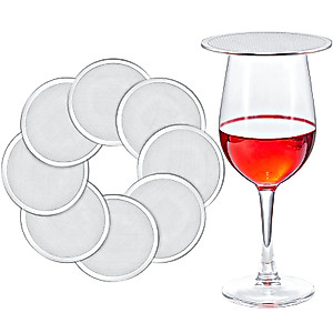 Stainless Steel Drink Covers Wine Glass Cover Mesh Ventilated Discs Keeps Debris Out Cup Covers Wine Glass Lid for Beverage Cover Outdoors Ventilation Reducing Splashing (8)