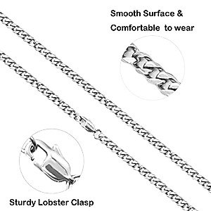 EMATU Cuban Link Chain for Men and Women, 5mm Mens Silver Chain 22 Inch