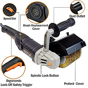 MAXXT Burnishing Polishing Machine 1300W Exterior Renovator with Steel Wire Drawing Wheel for Concrete Metal Stainless Steel Wood Polishing