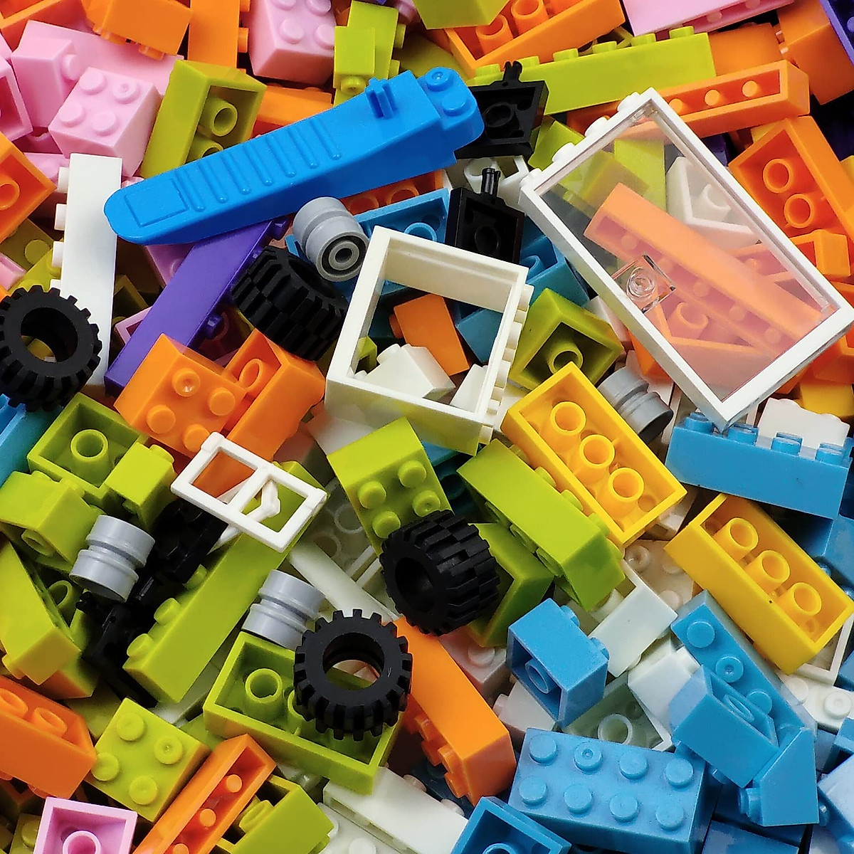 AIRKE 1100 Pieces Classic Bricks Kit, Classic Building Bricks with Wheels, Tires, Axles, People, Windows, Doors, Compatible with All Major Brands, Early Educational Gift for Boys Girls 3 Years and up