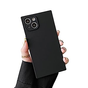 COCOMII Square Case Compatible with iPhone 13 - Silicone, Slim, Matte, Soft Touch, Camera Protector, Fingerprint Resistant, Anti-Scratch, Shockproof (Black)