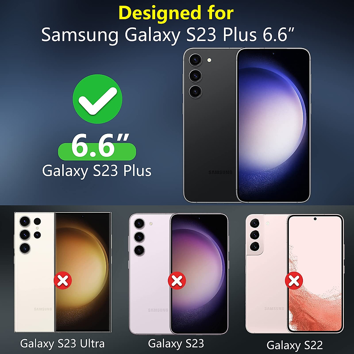 SPIDERCASE for Samsung Galaxy S23 Plus Case, [10 FT Military Grade Drop Protection], with 2 Pack [Tempered Glass Screen Protector + Camera Lens Protector] Heavy Duty Shockproof Case, Dark Green