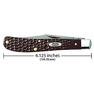 CASE XX WR Pocket Knife Brown Synthetic Barehead Slimline Trapper Item #135 - (61048 SS) - Length Closed: 4 1/8 Inches