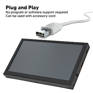 7 Inch IPS LCD Capacitive Touch Screen, Portable Small Monitor 1024 x 600 HDMI Display, 60Hz, 170° Full View,Compatible for Raspberry Pi 4 3 2 0 B A,for Windows 7 8 10