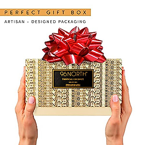 96NORTH Luxury Coconut Soy Candle | Large 3 Wick Jar Candle | Up to 50 Hours Burning Time | Tropical Beach Scented Candles for Home | 100% Natural Soy Wax | Housewarming Gift for Women and Men