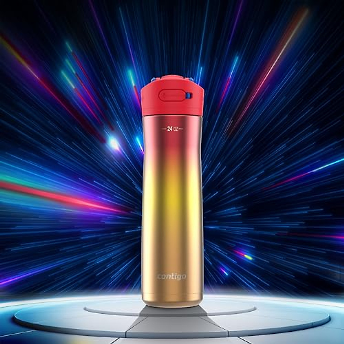 Contigo Ashland Chill Stainless Steel Water Bottle with Leakproof Lid & Straw, Water Bottle with Handle Keeps Drinks Cold for 24hrs & Hot for 6hrs, Great for Travel, School, Work, & More, 24oz