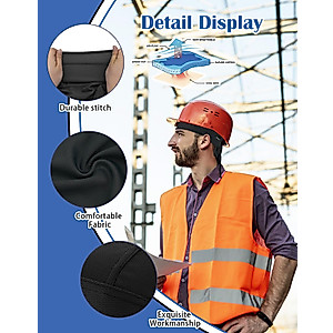 Black Doo Rags Sweat Wicking Beanie Cooling Helmet Liner Large Do Rags Skull Caps Head Wraps Dew Rags Hat for Men and Women (Black Pack)