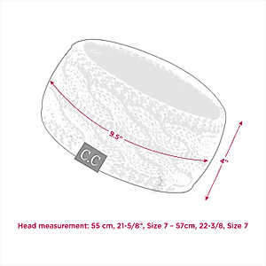 C.C ccbeanie CC Winter Fuzzy Fleece Lined Thick Knitted Headband Headwrap Earwarmer (HW-20) (Black)