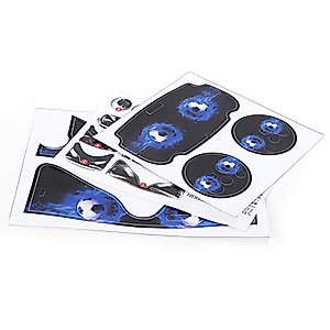 Mxzzand Durable, VR Glasses Protective Sticker, Stickers and Wiping Cloth, Ultra‑Thin, Scrapesproof, VR Headset Stickers, Wearproof,for Oculus Quest 2(Blue Flame Football)