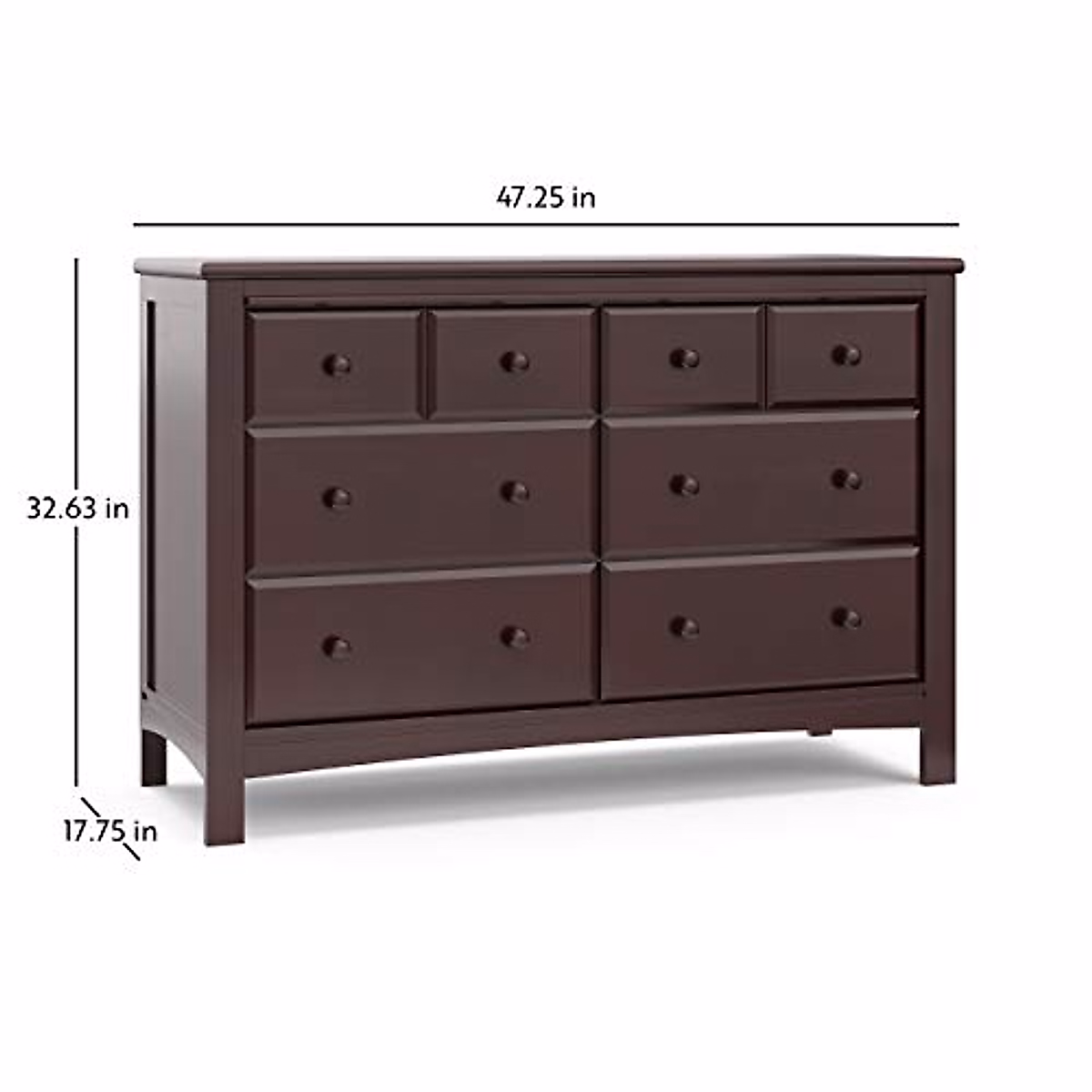 Graco Benton 6 Drawer Double Dresser (Espresso) – Easy New Assembly Process, Universal Design, Durable Steel Hardware and Euro-Glide Drawers with Safety Stops, Coordinates with Any Nursery