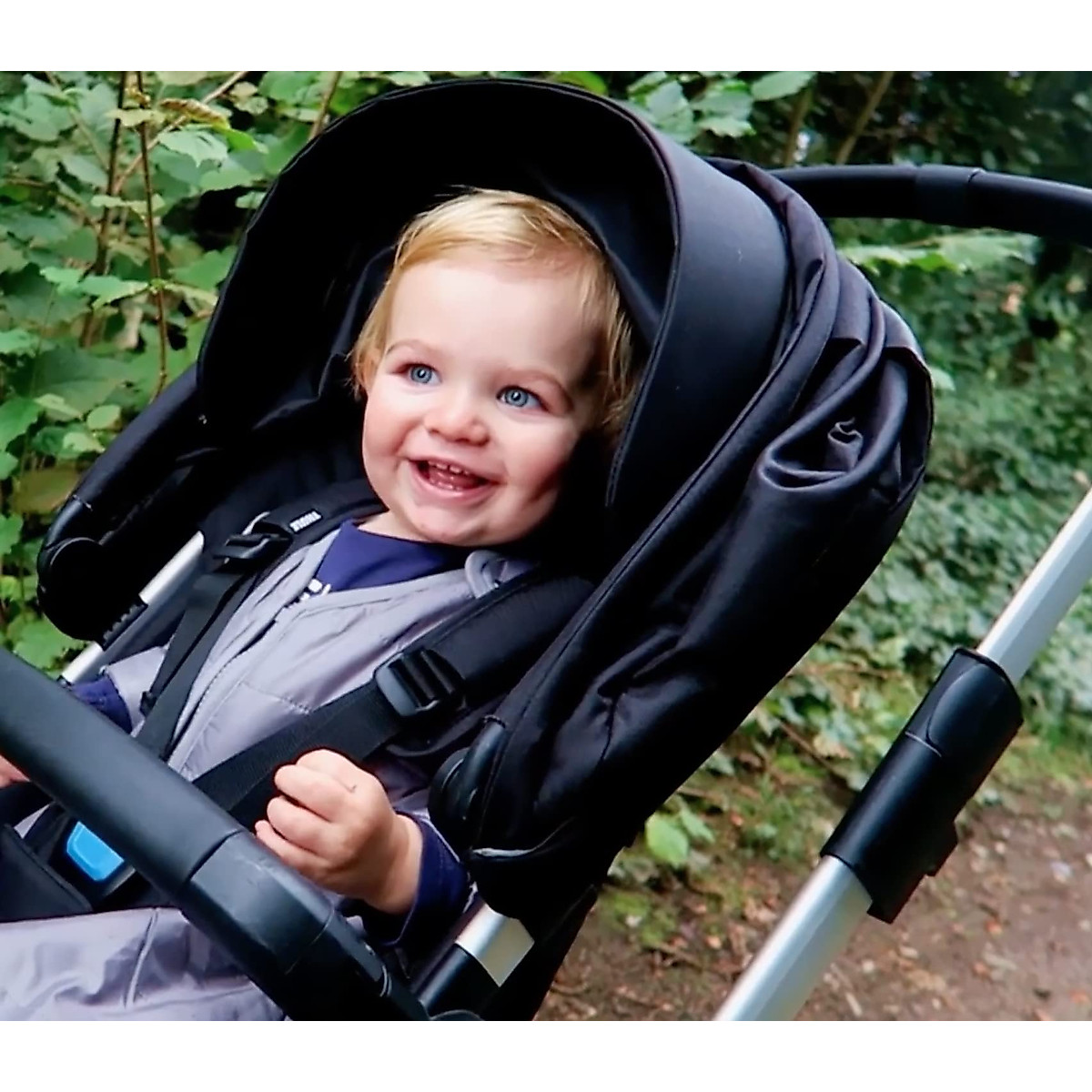 baby deedee Sleep Nest Travel Quilted Baby Sleeping Bag Sack with Sleeves, Gray Skies, Medium (6-18 Months)