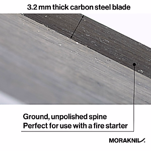 Morakniv Garberg Carbon Steel Full-Tang Fixed-Blade Survival Knife With Poly Sheath, Black, 4.3 Inch