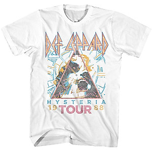 American Classics Def Leppard 1980s Heavy Hair Metal Band Rock & Roll Hysteria '88 Adult T-Shirt - Medium, White
