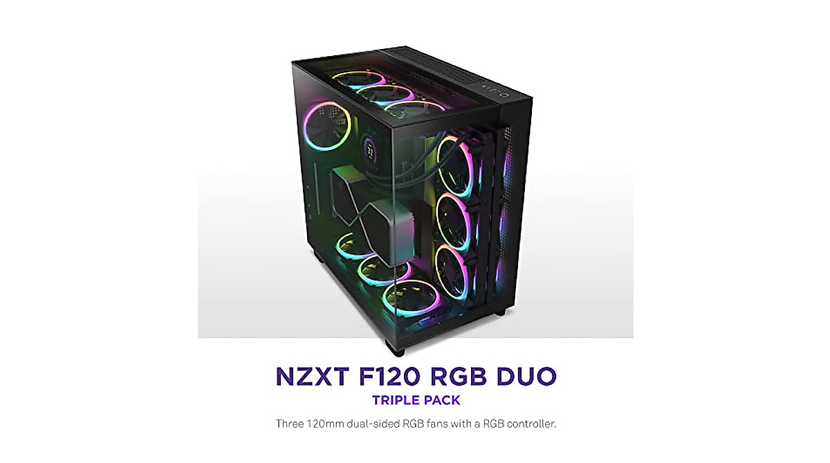 NZXT F120 RGB Duo Fans - Triple Pack with Controller