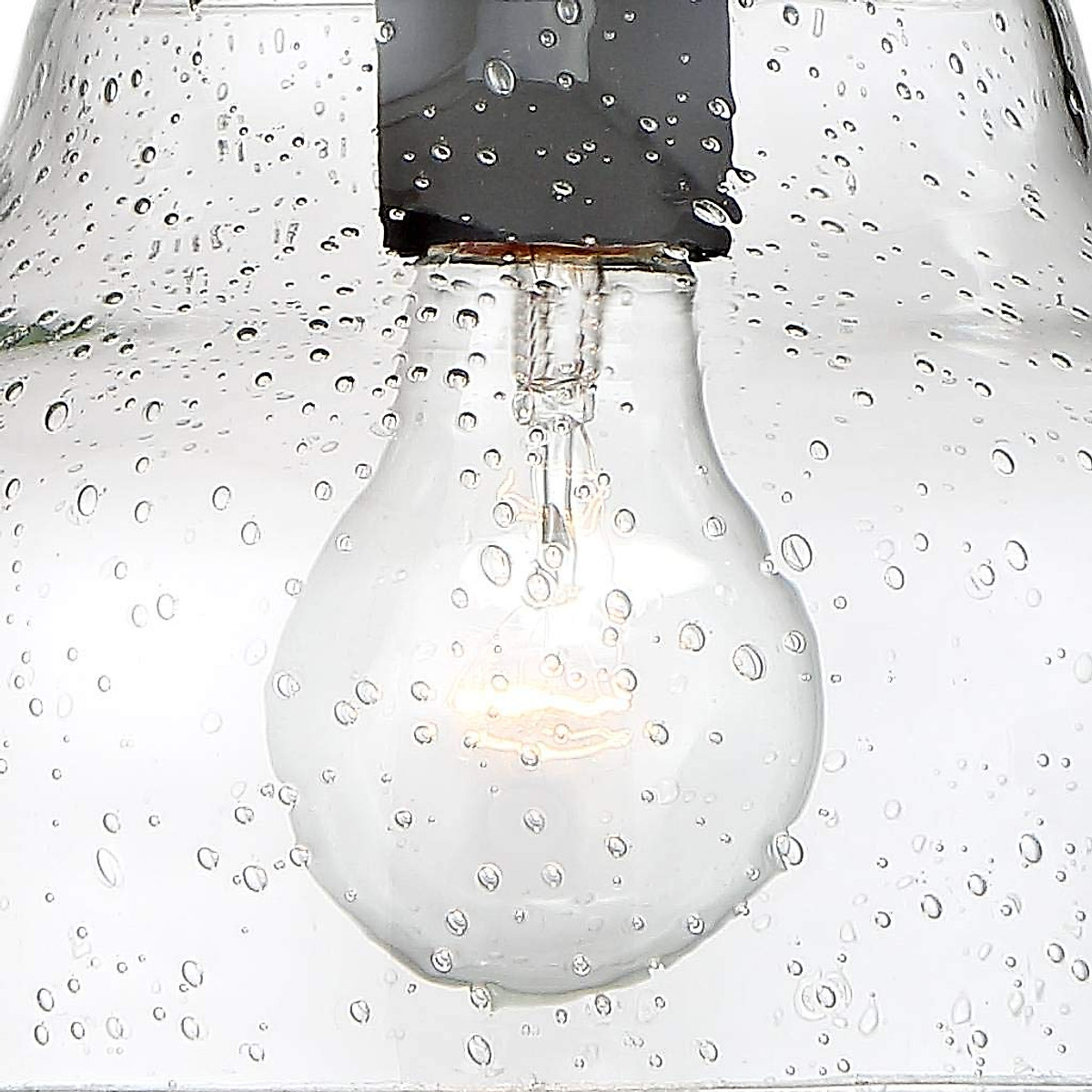 John Timberland Nobel Modern Outdoor Wall Light Fixture Black Steel 10" Clear Seedy Glass Motion Sensor Dusk to Dawn for Exterior House Porch Patio Outside Deck Garage Front Door Garden Home