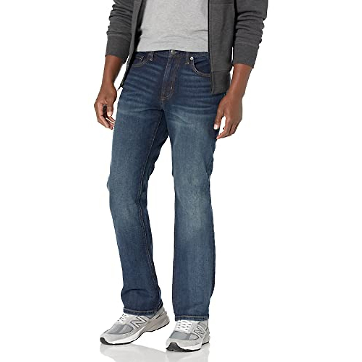 Amazon Essentials Men's Slim-Fit Stretch Bootcut Jean, Dark Wash, 29W x 34L