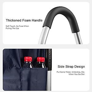 Generic Grocery Shopping Trailer Foldable Trolley Cart Hand Truck Stair Climbing Grocery Cart Lightweight Trolley for Home Shop