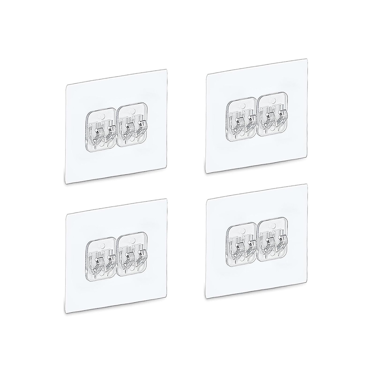 4 PACK Shower Caddy Adhesive Replacement, Shower Shelf Adhesive No Drilling, Adhesive Shower Hooks Strong Adhesive, Adhesive Hooks for Shower Caddy, Soap Holder, and Kitchen Racks (2.4x2.4 inch)