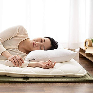 EMOOR Foldable Japanese Futon Mattress Topper CLASSE-Topper Tatami Floor Mattress Queen, Made in Japan