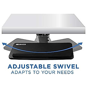 Mount-It! Adjustable Under Desk Keyboard Tray, Ergonomic Computer Keyboard and Mouse Platform with Wrist Rest Pad, Keyboard Slide Out Tray with Height, Tilt and Swivel Adjustment, Black (MI-7132)