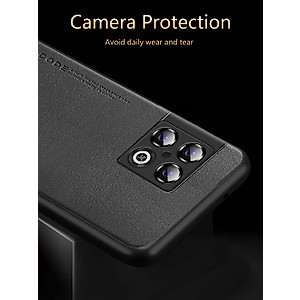 Puxssul for OnePlus 10 Pro 5G Case, Soft TPU Artificial Leather case,Extremely Light Ultra-Light Camera Protection Leather Cover Case for OnePlus 10 Pro 5G (Black)