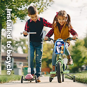 balsang Scooter Bag for Kids Kick Scooter, Kids Bicycle, Visible Front Material, Good Design, Easy to Install on The Handle (Blue)