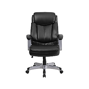 Flash Furniture HERCULES Series Big & Tall 500 lb. Rated Black LeatherSoft Executive Swivel Ergonomic Office Chair with Arms