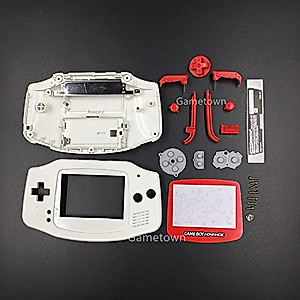 New Customized Version Full Housing Shell Case Cover Pack for Nintendo Gameboy Advance GBA Repair Part White&Red.