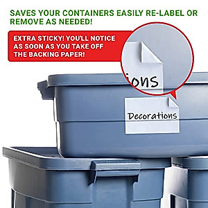 Organize with MESS Large Bin Labels – 50 Durable Removable Labels