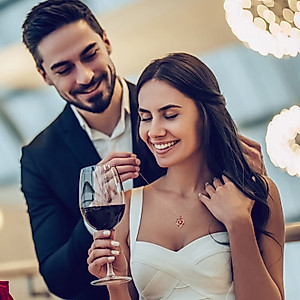 Iefil Gifts for Wife - Birthstone Necklace for Women Mothers Day Birthday Gifts for Mom Daughter Sisters Anniversary Christmas Gifts for Wife Sisters January Garnet Necklace