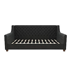 DHP Jordyn Diamond Tufted Upholstered Daybed/ Sofa Bed, Twin Size Frame, Gray Velvet