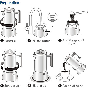 Easyworkz Pedro Stovetop Espresso Maker 6Cup 300ml, Bundled Electric Gooseneck Pour Over Coffee Kettle, Stainless Steel Hand Drip Tea Pot 27 Ounce Temperature Control 1200W Quick Heati