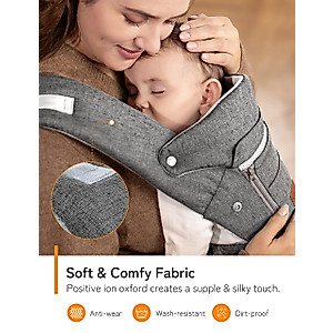 besrey Baby Carrier with Hip Seat Newborn to Toddler, 7-45lb, Summer Mesh Infant Carrier, Baby Body Holder Chest with Back Support, Front Facing Men Kangaroo Holder