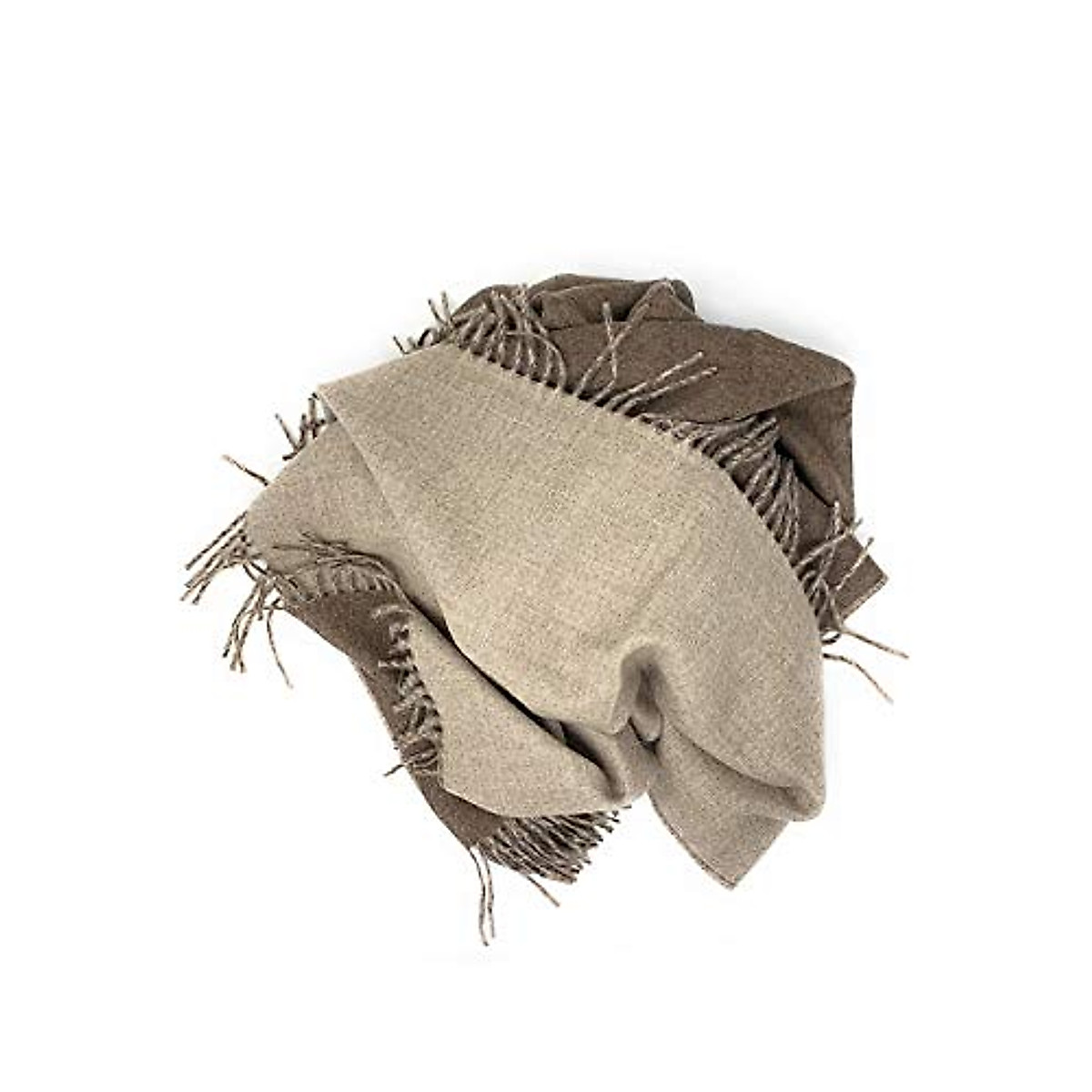 Alpaca Home | 100% Baby Alpaca Wool Sofa Throw Blanket - Two Sided, Hypoallergenic & Dye Free - Perfect for Snuggling (Ivory / Heather)