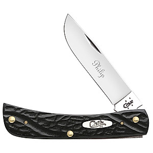 Personalized Case Rough Black Sod Buster JR Pocket Knife - Free Laser Engraving
