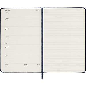 Moleskine 2023 Weekly Notebook Planner, 18M, Pocket, Sapphire Blue, Hard Cover (3.5 x 5.5)