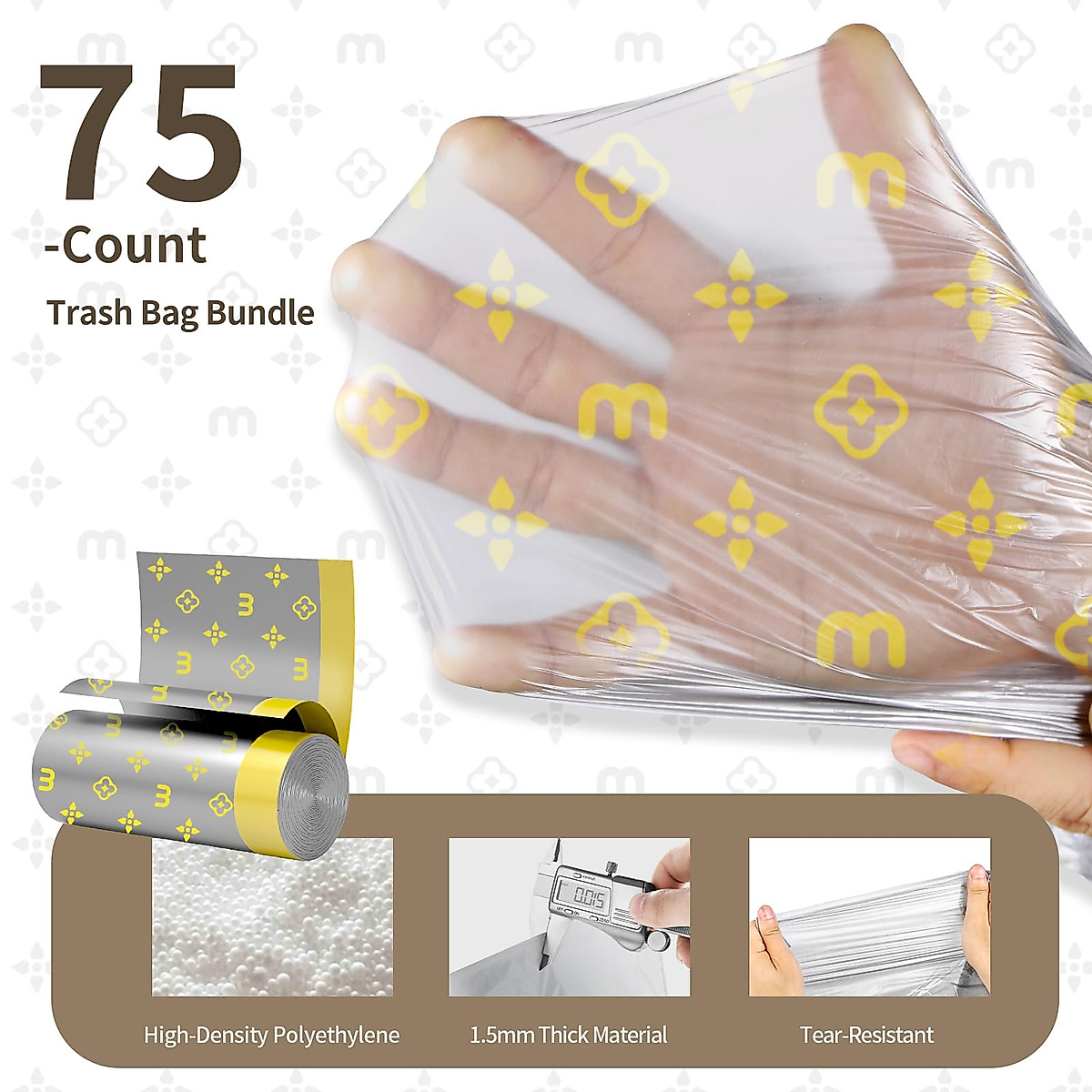 MRBIN Bathroom Round Trash Can with Lid, Small Metal Office Garbage Pail, 1.6 Gallon Waste Step Basket with Foot Pedal, for Bedroom, Kitchen, Dorm Decor Accessories, Grey