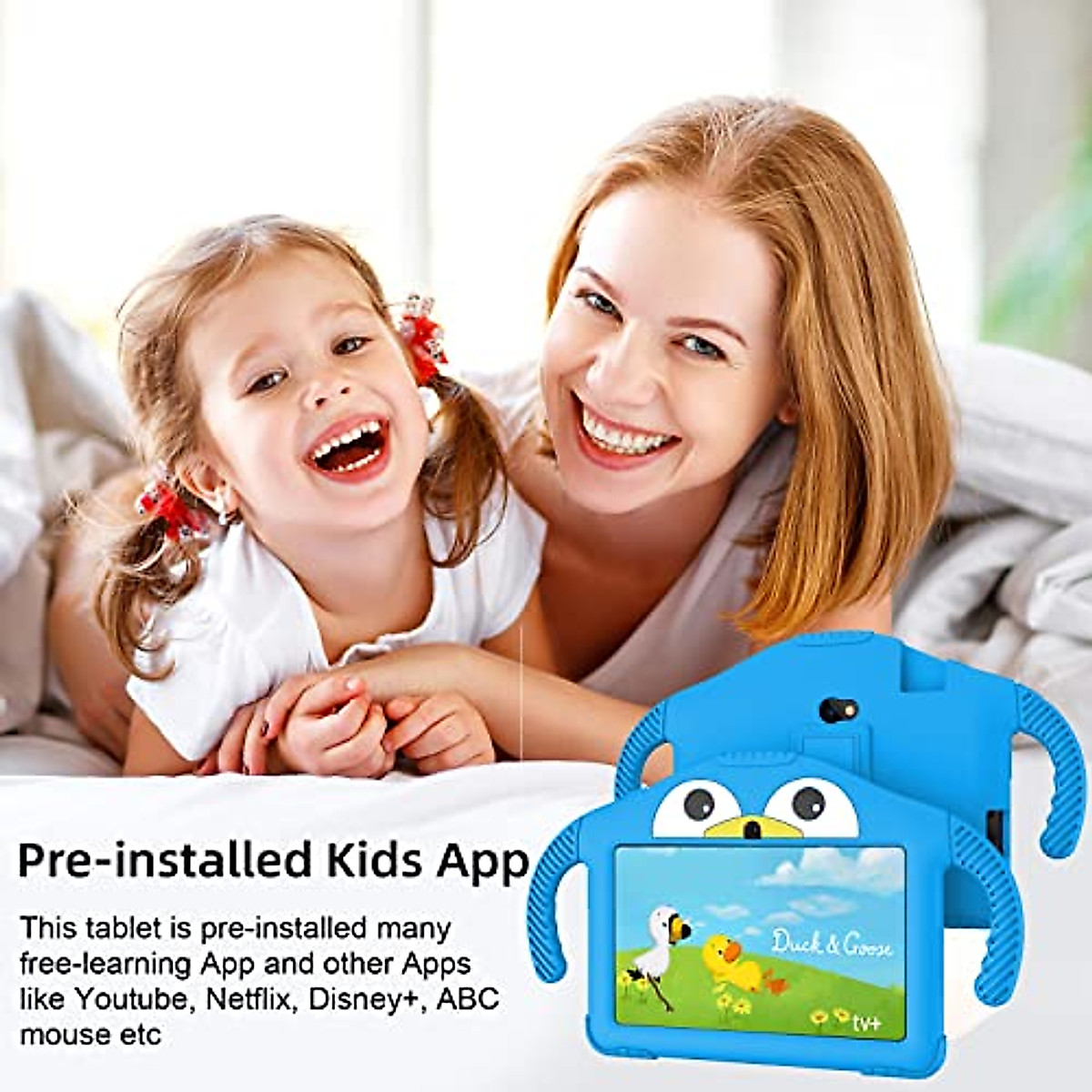 NORTH BISON Toddler Tablets Age 2-4, 7 inch Android 11 Tablet for Kids, 3GB 32GB Toddler Tablet with Bluetooth, WiFi, GMS, Parental Control, Dual Camera, Shockproof Case, Educational, Games