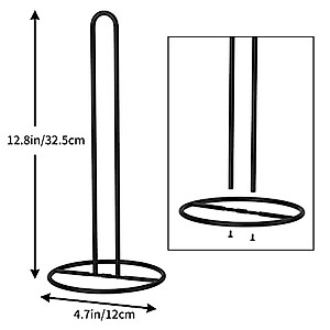 Simple Stand Up Paper Towel Holder Countertop – Easy One-Handed Tear Kitchen Paper Towels Dispenser for Standard Paper Towel Rolls,Magnetic Paper Towel Holders for Farmhouse,Bathroom,Kitchen Black