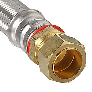 Everbilt 3/4 in. FIP x 7/8 in. Compression x 1.5 ft. Stainless Steel Water Heater Supply Line