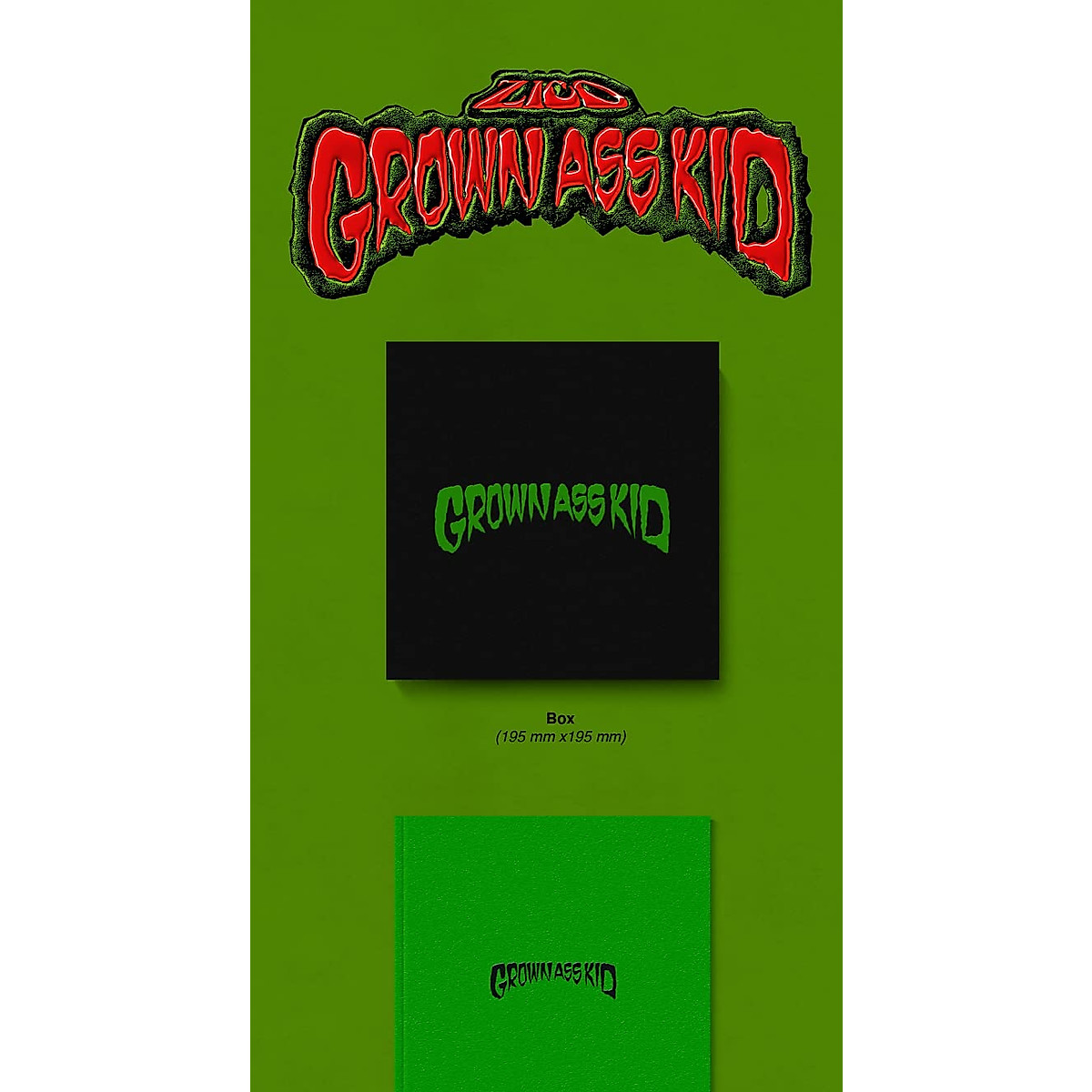 DREAMUS ZICO Grown Ass Kid 4th Mini Album PhotoBook Version CD+Poster on Pack+Photobook+Sticker+Tracking Sealed, GREEN