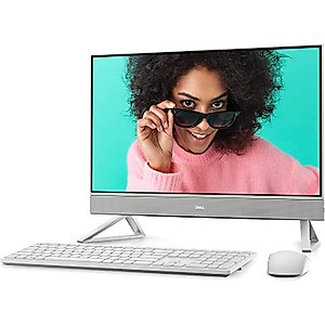 Dell Inspiron 24'' FHD Touchscreen All-in-One Desktop | 12th Gen Intel 10-Core i5-1235U | 12GB RAM | Wireless Keyboard & Mouse | Windows 11 Home | White (White, 12GB RAM | 256GB SSD +1TB HDD)