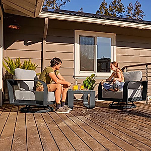 EAST OAK PCS23003 Outdoor Furniture, 3 Pieces Patio Set, Dark Grey