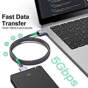 FXAVA USB to USB Cable, USB to USB Nylon Braided USB Male to Male for with Hard Drive Enclosures, DVD Player, Laptop Cool - 2FT