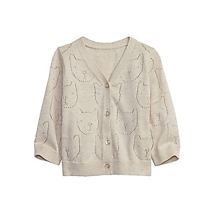 GAP Baby Boys Pointelle Cardigan Sweater, Oatmeal Heather B0210, 3-6 Months US