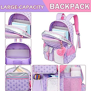 Meetbelify Backpack for Girls School Bag Aesthetic Backpack for Elementary Student Teen Girls Cute Bookbag Kids Kawaii Backpack for Girls 8-10