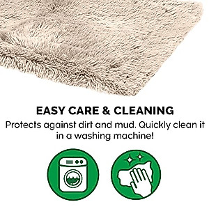 Furhaven Waterproof Throw Blanket for Dogs & Indoor Cats, Washable - Shaggy Plush Calming Long Faux Fur & Velvet Dog Blanket - Taupe, Medium