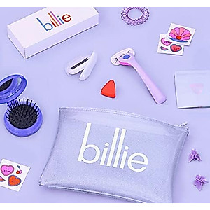 BLESS LINEN Billie Shaving Razor Start Set - with 2x 5-Blade Cartridges and the Magic Holder - DreamPop Color, 4 Piece Set