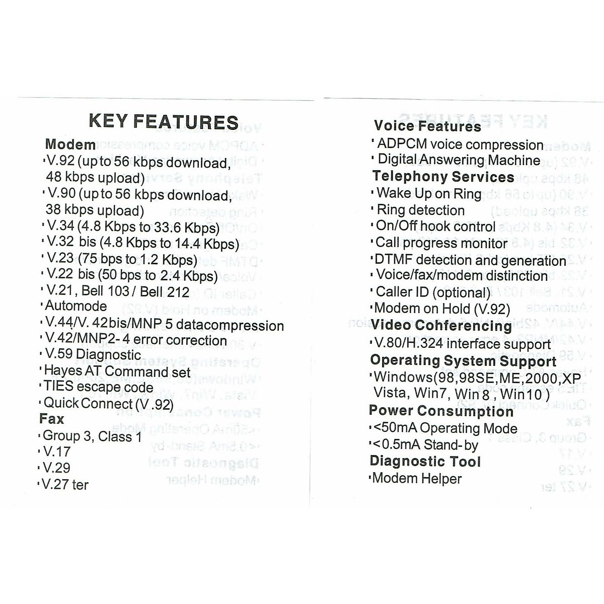 USB 56K External Dial Up Fax Data Modem Windows 10 / 8 / 7 / XP / Vista